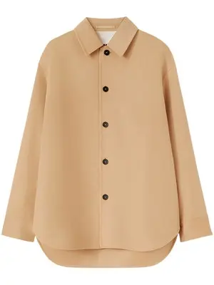 JIL SANDER Cashmere Shirt Jacket - Brown