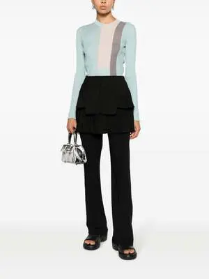 Fendi Colour-block Ribbed-knit Silk-blend Top
