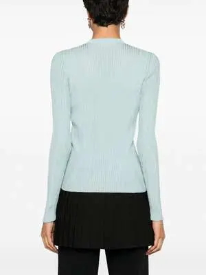 Fendi Colour-block Ribbed-knit Silk-blend Top