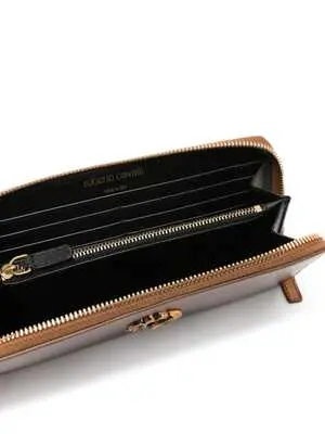 Roberto Cavalli Monogram-plaque Leather Wallet - Brown