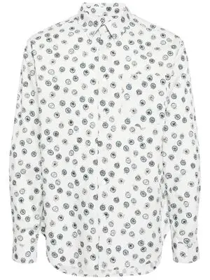 Maison Kitsuné Graphic-print Cotton Shirt