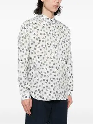 Maison Kitsuné Graphic-print Cotton Shirt