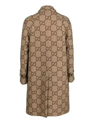 Gucci Gg-pattern Single-breasted Coat