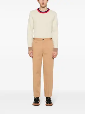 Gucci Web-detail Cotton Trousers