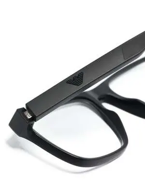 Emporio Armani Rectangle-frame Glasses - Black