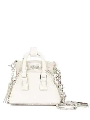 MAISON MARGIELA 5ac Doll Leather Keyring - White