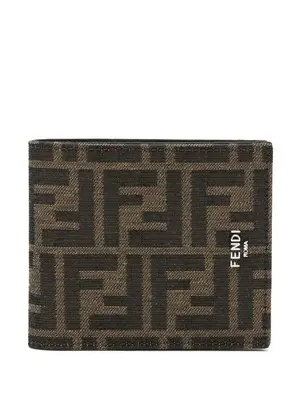 Fendi Ff-jacquard Leather Wallet - Brown