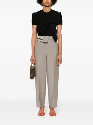 Fendi Pressed-crease Tapered Trousers - Neutrals