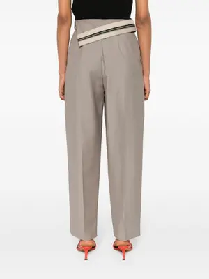 Fendi Pressed-crease Tapered Trousers - Neutrals