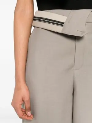 Fendi Pressed-crease Tapered Trousers - Neutrals