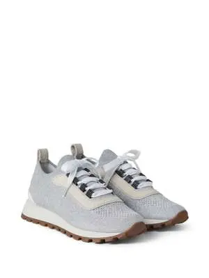 Brunello Cucinelli Lace-up Panelled Sneakers - Grey