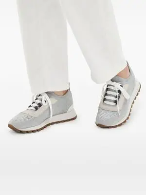 Brunello Cucinelli Lace-up Panelled Sneakers - Grey