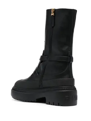 Fendi Delfina Leather Biker Boots