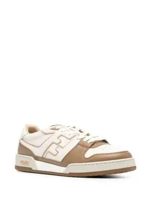Fendi Match Leather Sneakers - Neutrals