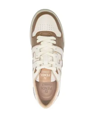 Fendi Match Leather Sneakers - Neutrals