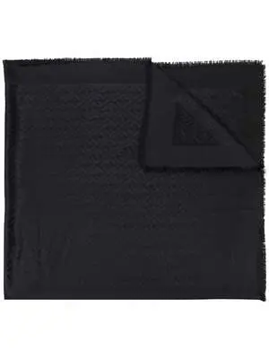 Fendi Ff Monogram-print Scarf - Black