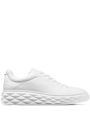 JIMMY CHOO Diamond Maxi Leather Sneakers - White