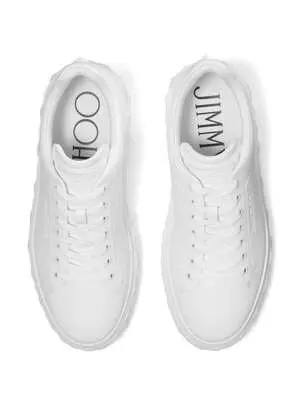 JIMMY CHOO Diamond Maxi Leather Sneakers - White