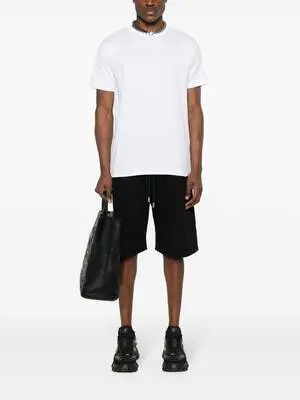 Off-White Logo-embroidered Cotton Shorts - Black