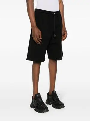 Off-White Logo-embroidered Cotton Shorts - Black