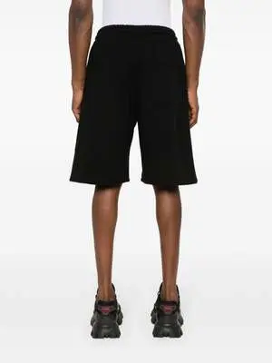 Off-White Logo-embroidered Cotton Shorts - Black