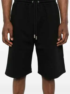 Off-White Logo-embroidered Cotton Shorts - Black