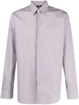 Fendi Pinstriped Cotton Shirt - Brown