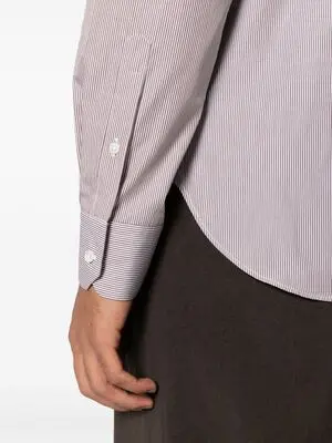 Fendi Pinstriped Cotton Shirt - Brown