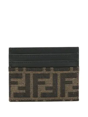 Fendi Ff-jacquard Leather Card Holder