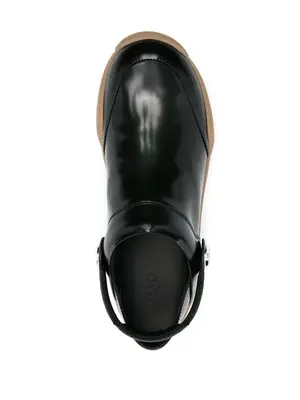 Fendi Ff-embroidered Leather Clogs
