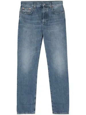 Gucci Horsebit-detail Straight-leg Jeans - Blue