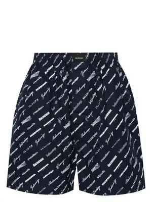 Balenciaga Logo-print Cotton Shorts