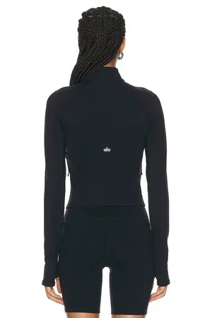 Alo Yoga Airbrush Corset Full Zip Jacket - Black | Editorialist