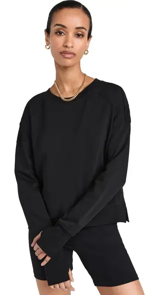 Sweaty Betty After Class Crop Sweatshirt - Black
