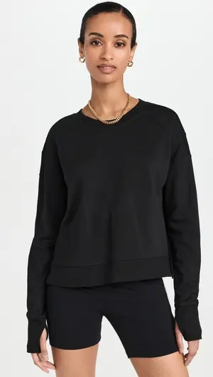 Sweaty Betty After Class Crop Sweatshirt - Black