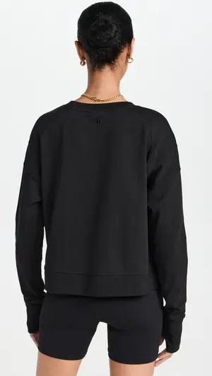 Sweaty Betty After Class Crop Sweatshirt - Black