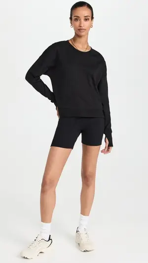 Sweaty Betty After Class Crop Sweatshirt - Black
