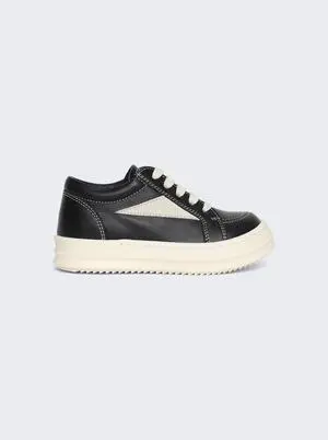 Rick Owens Scarpe In Pelle Vintage Sneakers - Black And Milk
