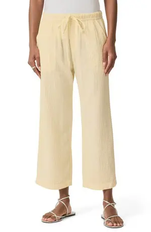 Splendid Adele Cotton Gauze Drawstring Pants - Limoncello