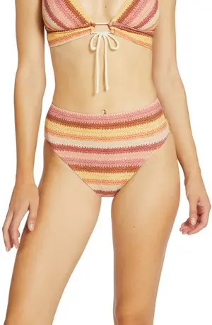 Robin Piccone Robin Piccone Lyra High Waist Bikini Bottoms Blush