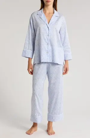 Natori The Getaway Cotton Pajamas Powder Blue