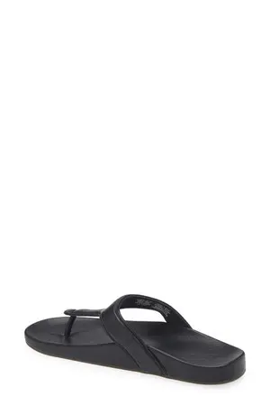 Olukai Kipea Lipi Thong Sandal - Black/black