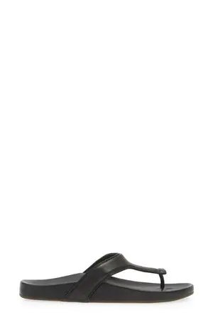 Olukai Kipea Lipi Thong Sandal - Black/black