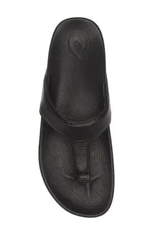 Olukai Kipea Lipi Thong Sandal - Black/black