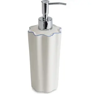 KASSATEX Le Marais Porcelain Lotion Dispenser - White/ Cornflower Blue