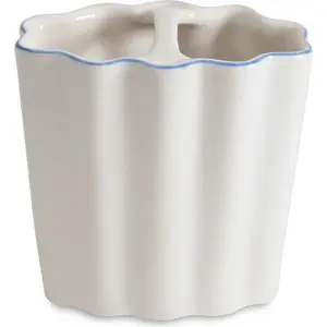 KASSATEX Le Marais Porcelain Toothbrush Holder - White/ Cornflower Blue