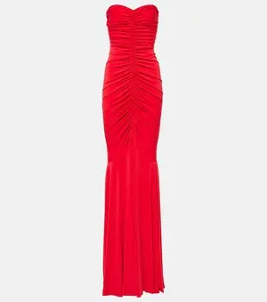 Norma Kamali Ruched Strapless Gown