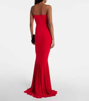 Norma Kamali Ruched Strapless Gown
