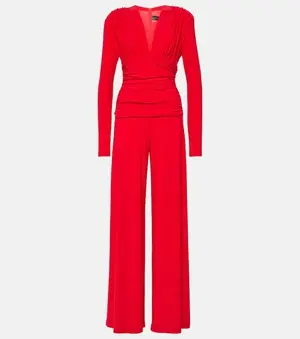 Norma Kamali Draped Wide-leg Jumpsuit - Red