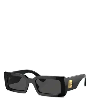 Dolce & Gabbana 53mm Rectangular Sunglasses - Black/gray Solid